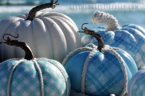 DIY Coastal Aqua Pumpkins | Living Porpoisefully
