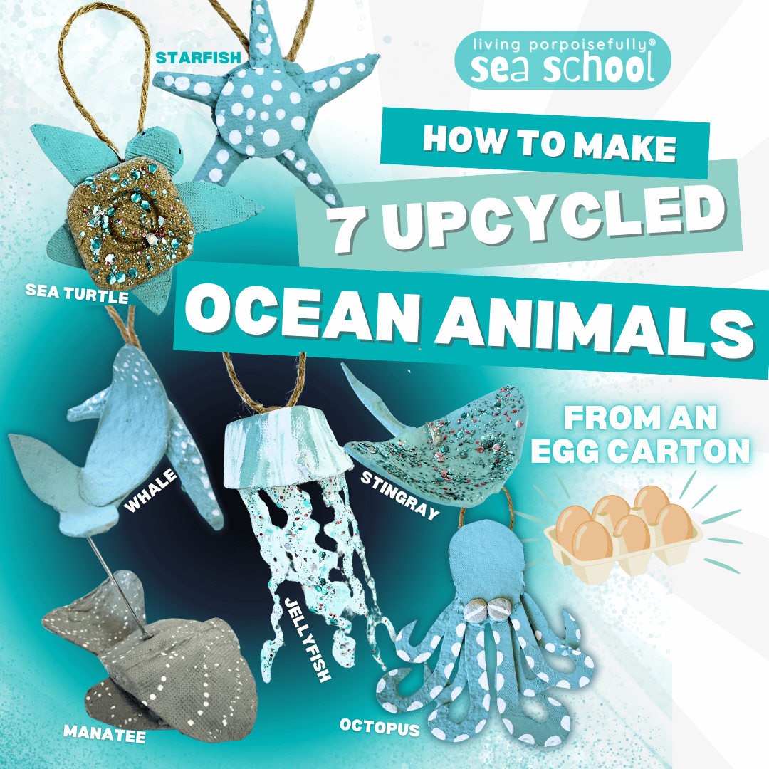 Upcycled Ocean Animal Egg Carton Crafts (how-to and stencils) - Living ...